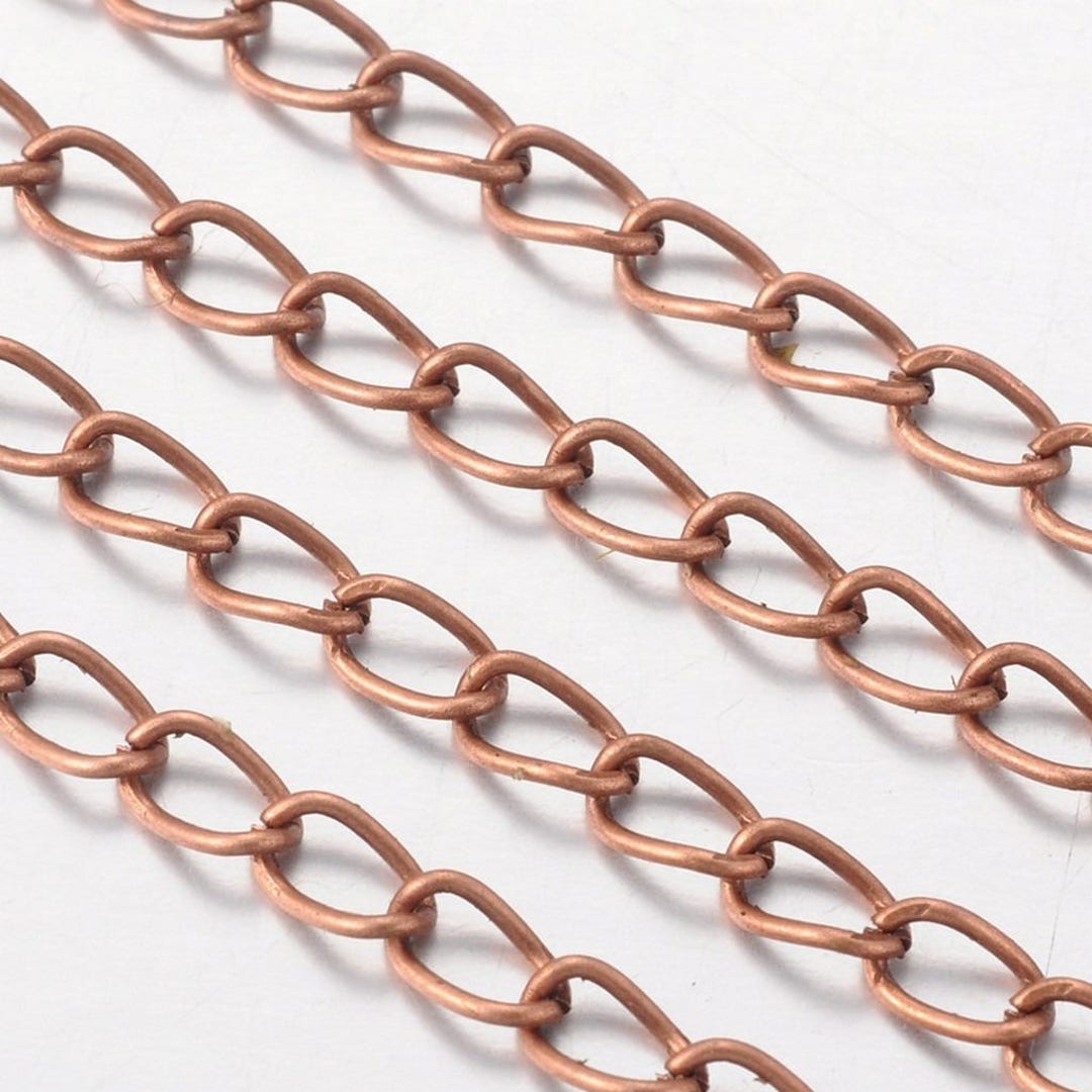2 M of Very Fine COPPER COLOR CHAIN 5 X 3 Mm Pearl Jewelry Creation - Etsy