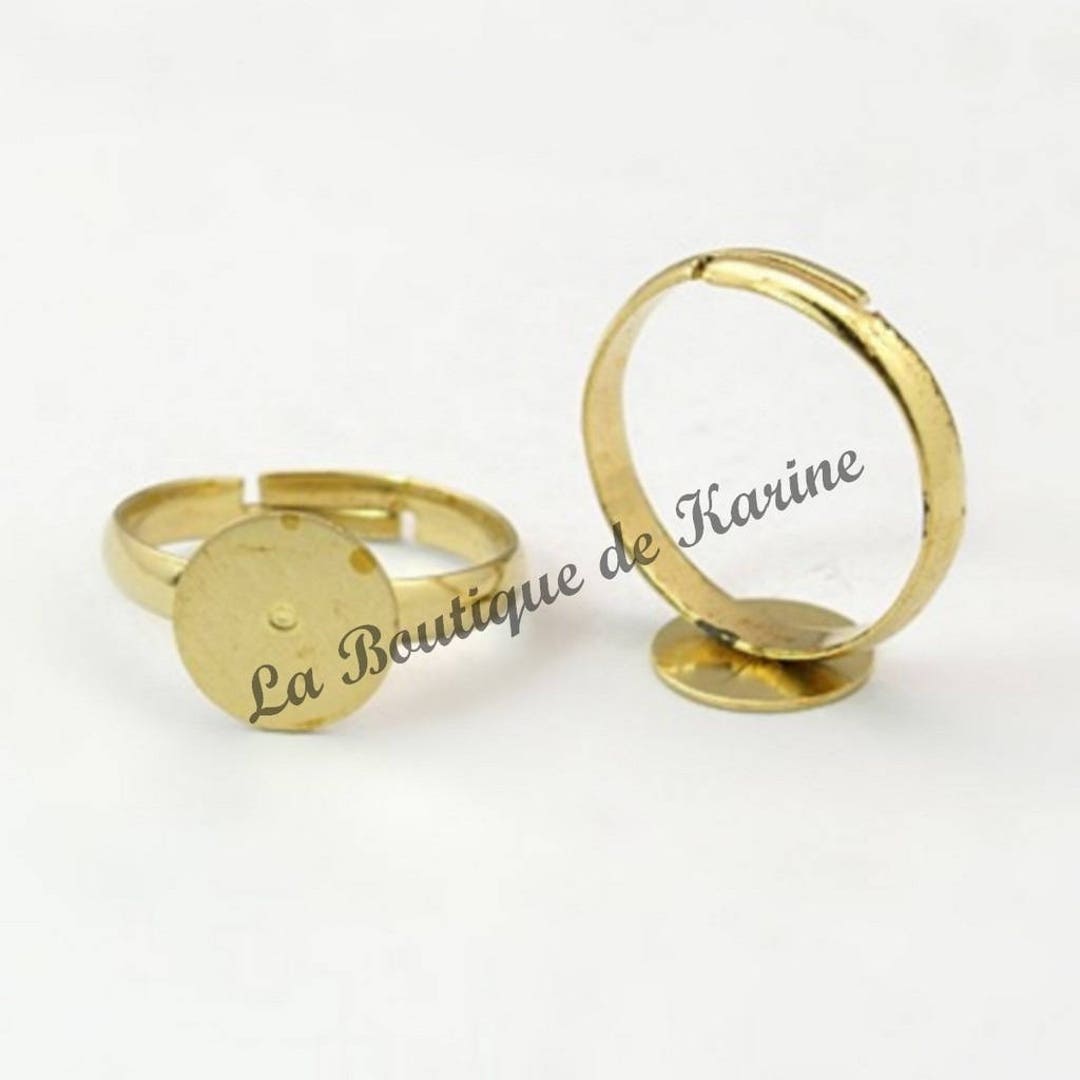 10 Child Adjustable Metal Rings Golden 15 Mm Top Fimo Creating Jewelry ...