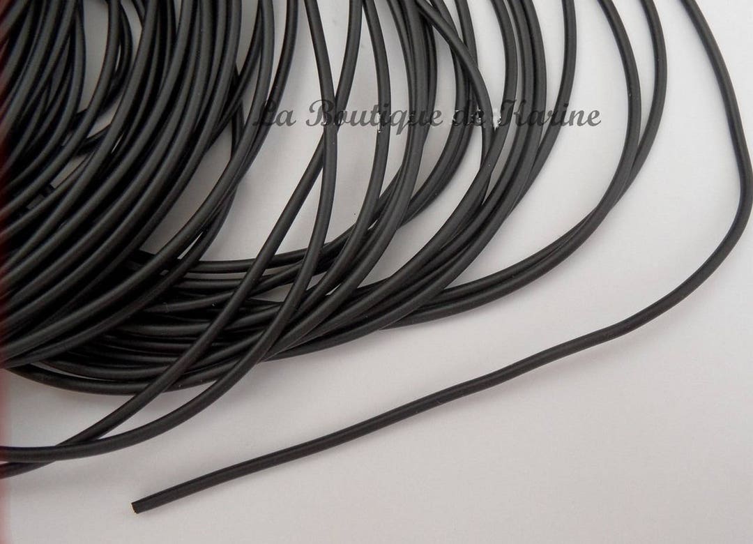 4 M of SOLID RUBBER CORD "buna Cord" Diameter 1 Mm Black - Creation of ...