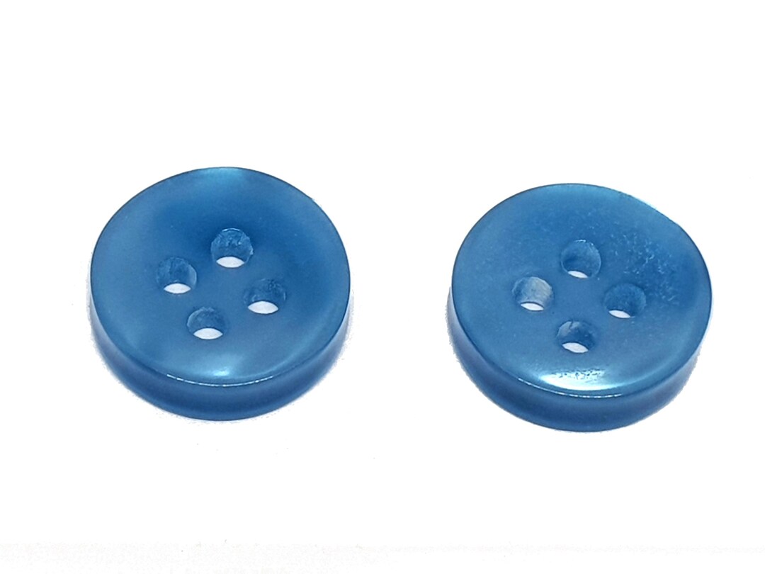 20 BLUE Acrylic BUTTONS Round Diameter 11.5 Mm 4 Holes - DIY Sewing ...