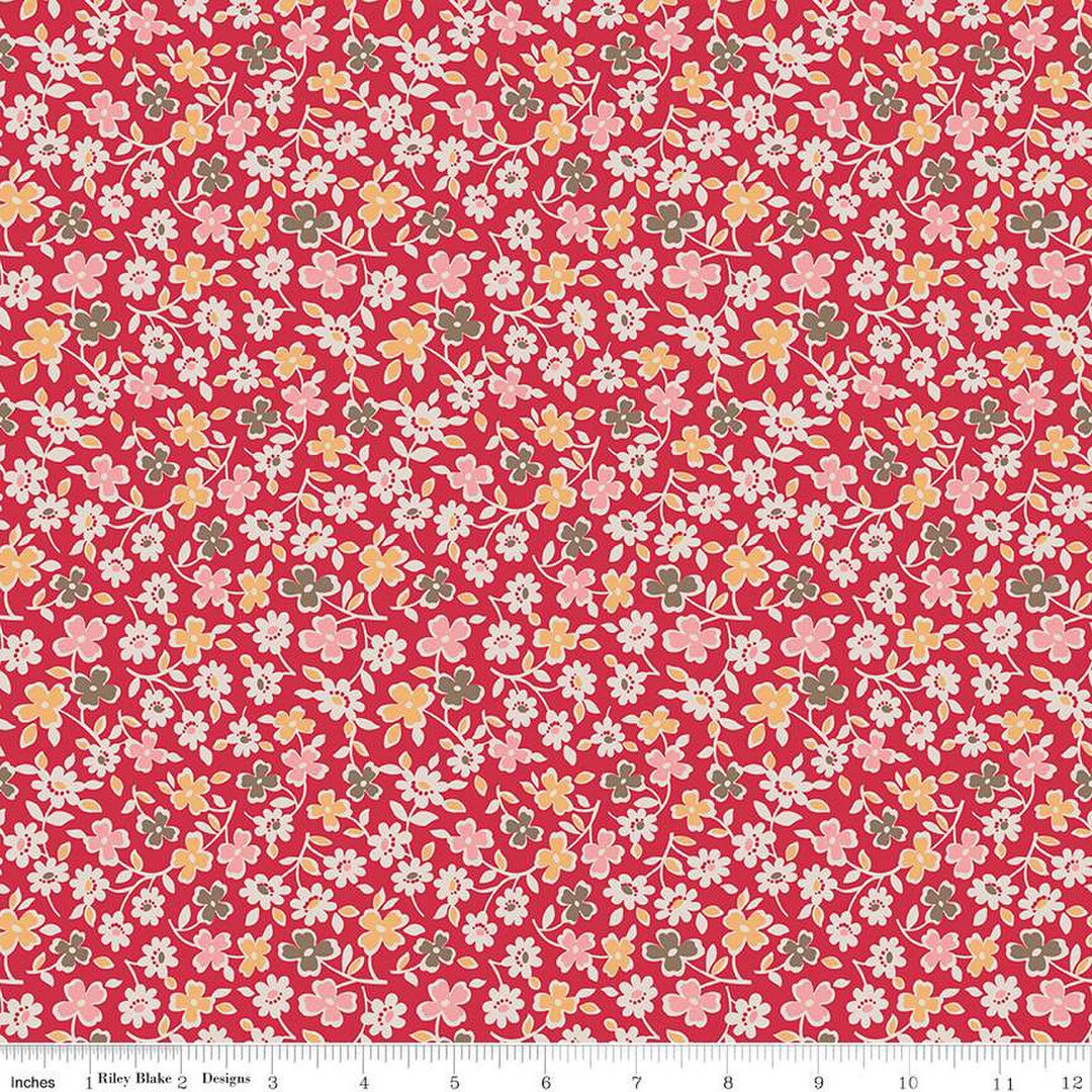 Autumn - Lori Holt - Cosmos - C14659-rileyred - Fabric is Sold in 1/2 ...