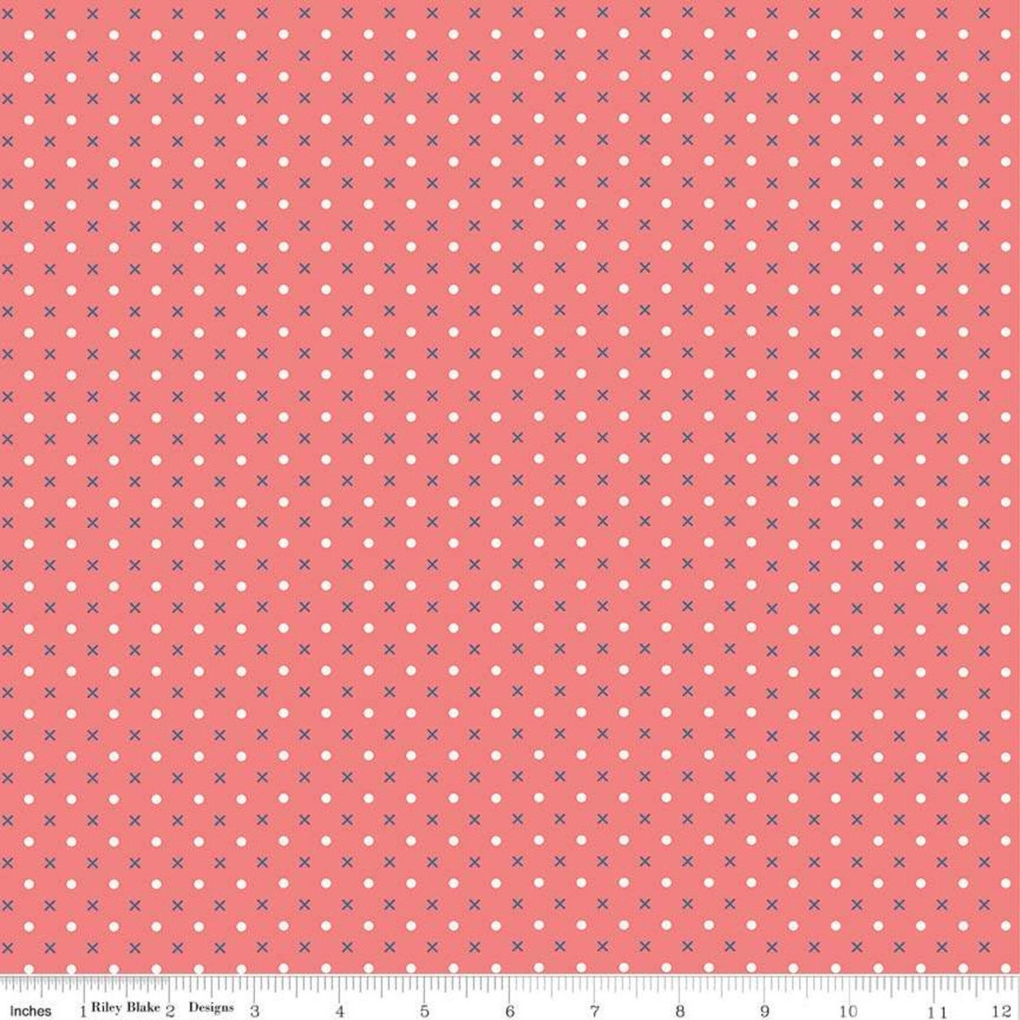 Farm Girl Vintage - Lori Holt - X & O - C7876-lipstick Fabric is Sold ...