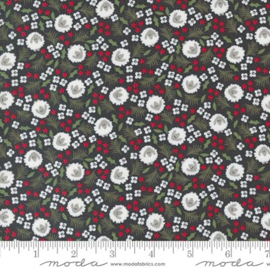 Starberry Corey Yoder Woolen Small Floral Sheep Charcoal 29183-14 ...