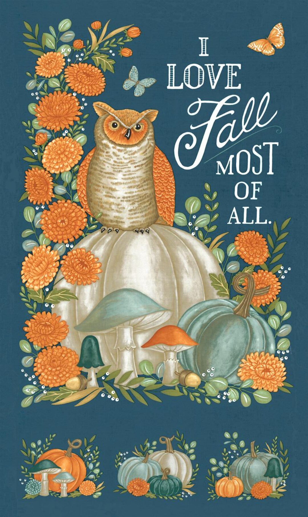 I Love Fall Most of All - Deb Strain - Panel - Harvest Night - 24" X 44 ...