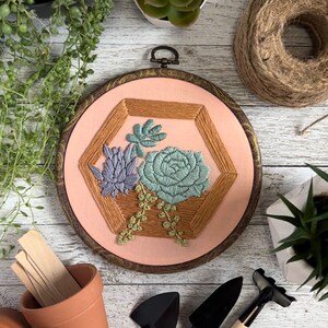 Succulent Wall Terrarium | Embroidery Kit - Etsy
