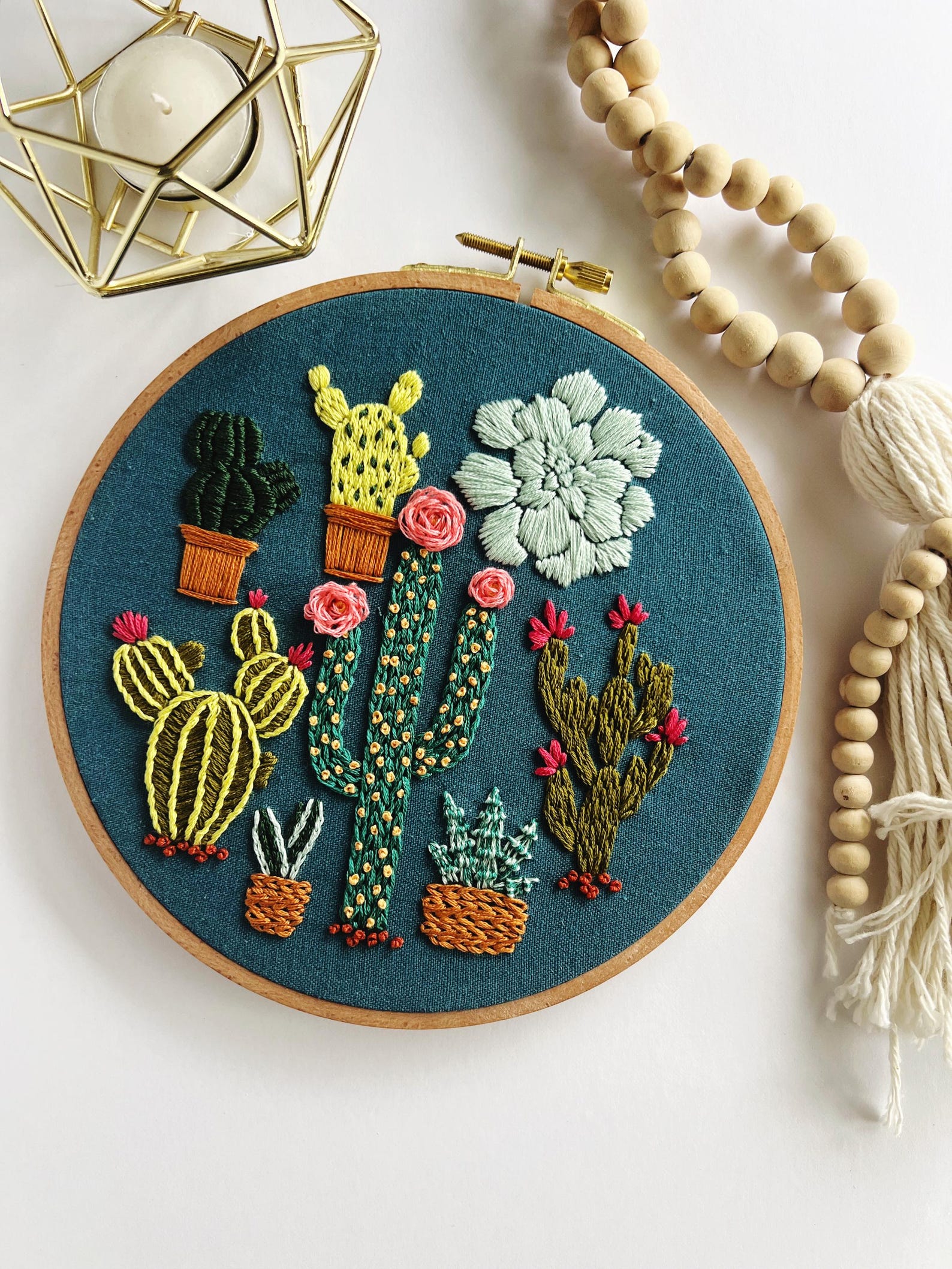 Cactus Garden Embroidery Kit: 6 Inch Hoop, Succulent Design - Etsy