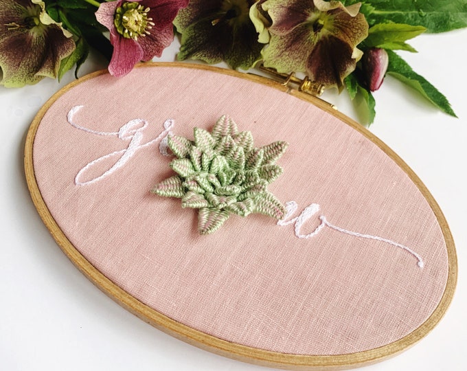 Succulent Embroidery 3dimensional grow - Etsy