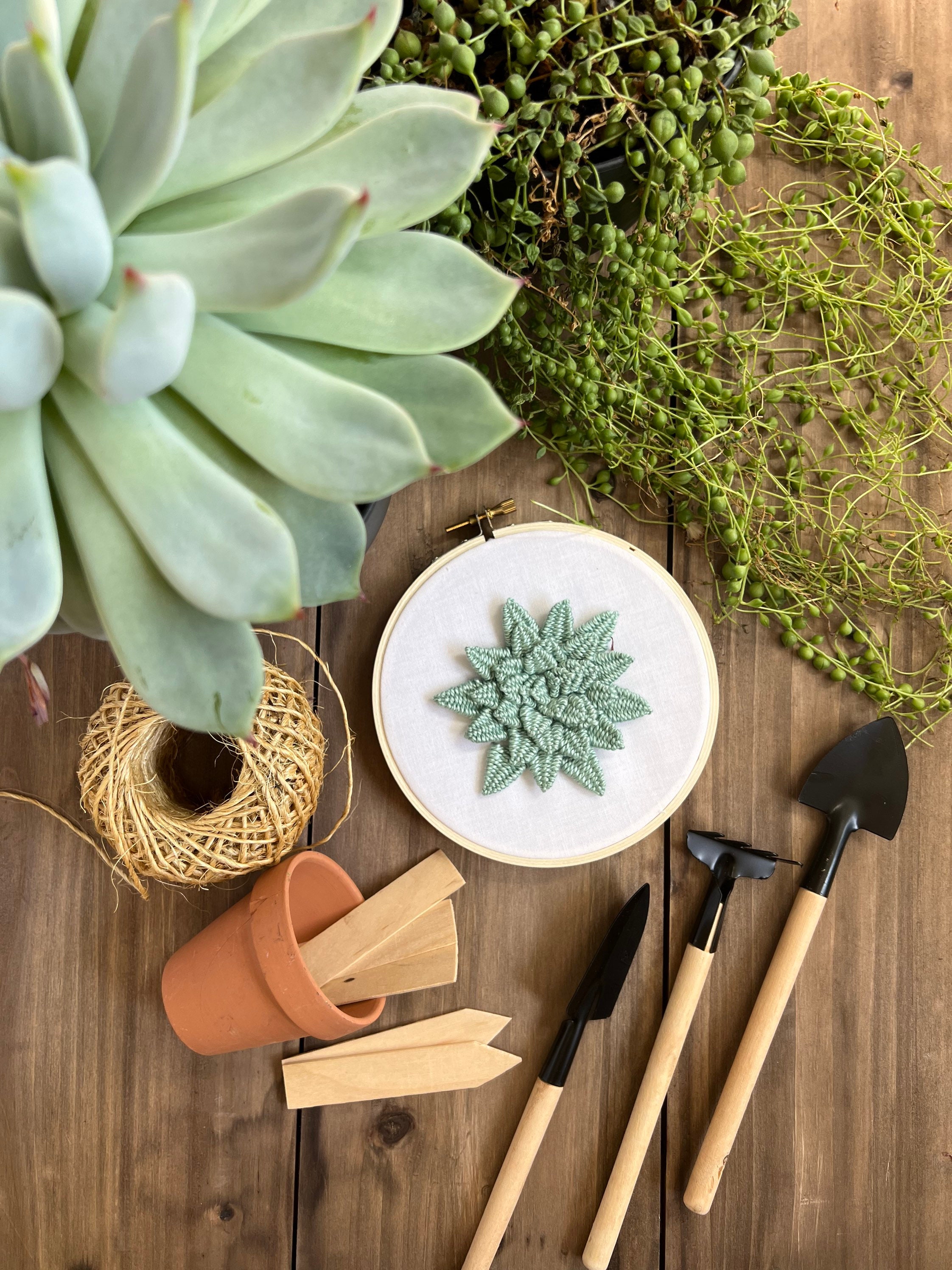 Succulent Embroidery PDF | Digital Download | 3D Embroidery - Etsy