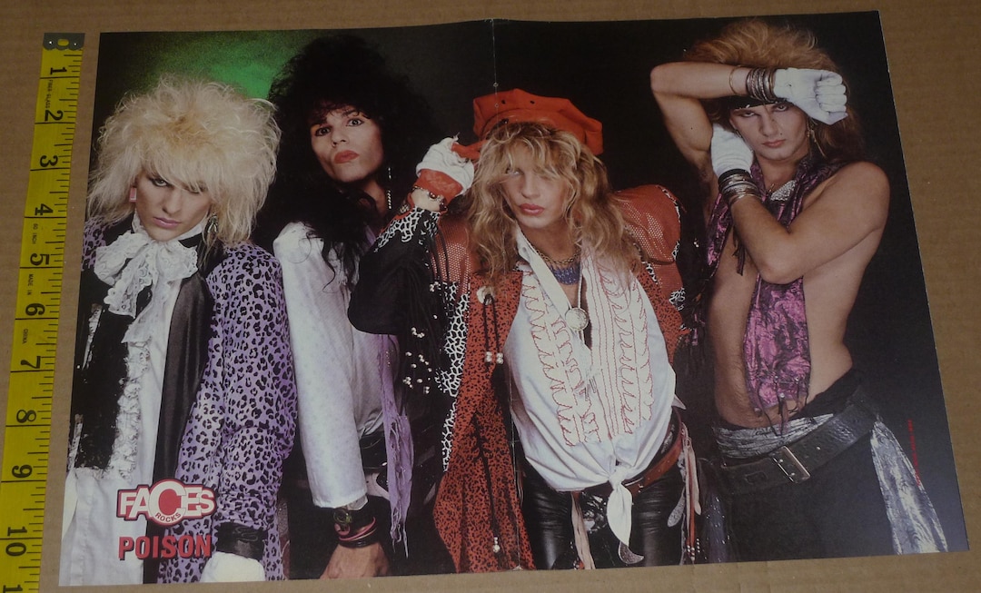 POISON Band CENTERFOLD Hair Metal 80'S Print Ad KISS Crazy Nights - Etsy