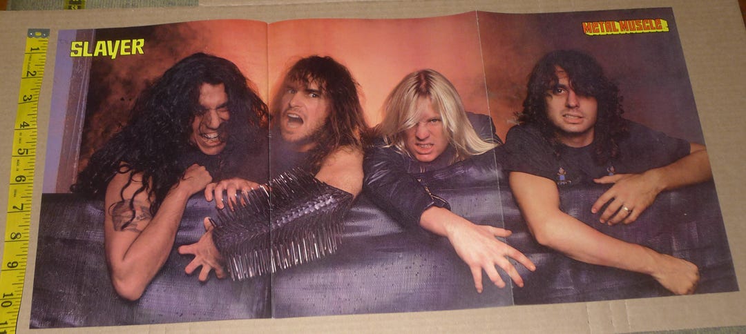 SLAYER Vintage TRIFOLD Heavy Metal MOTORHEAD Centerfold 80'S - Etsy