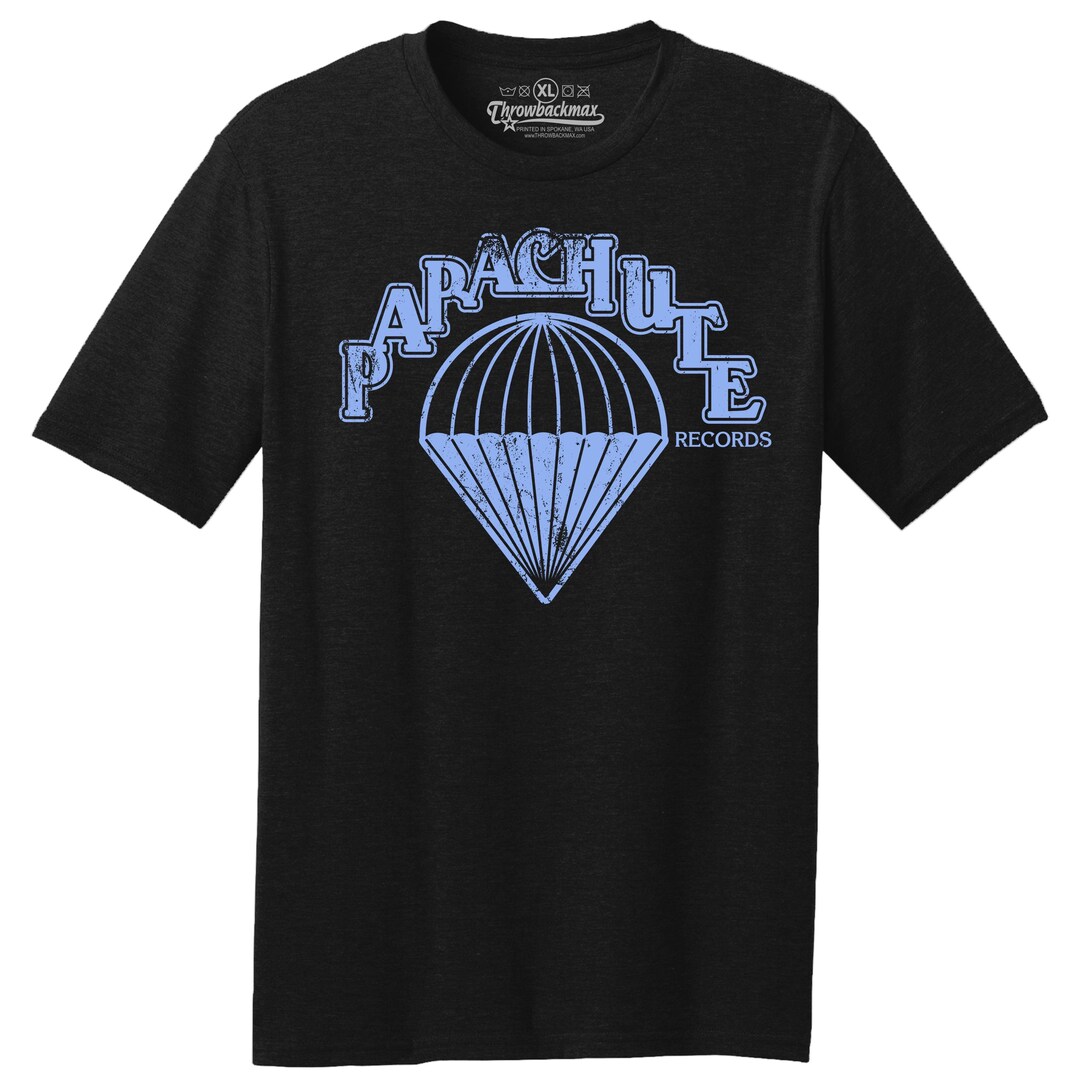 Throwbackmax Parachute Record Label Logo Classic Cut, Premium Tri-blend ...