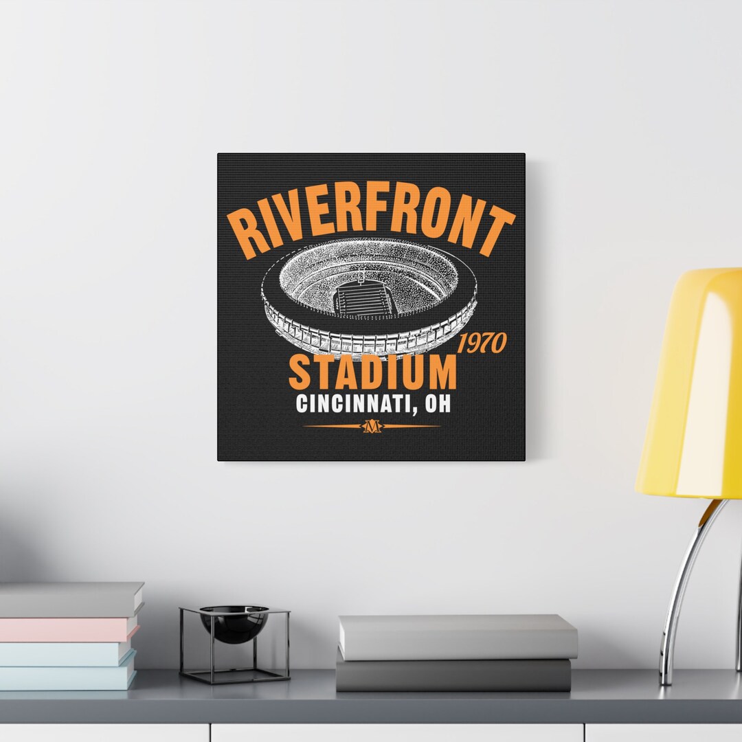 Throwbackmax Riverfront Stadium 1970 Football Stretched Matte Canvas ...