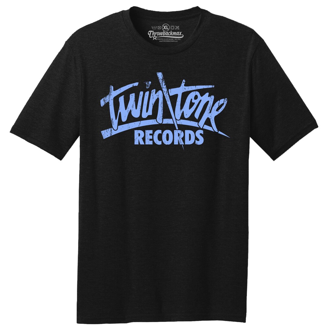Twin\tone Record Label Logo Classic Cut, Premium Tri-blend Black Tee ...