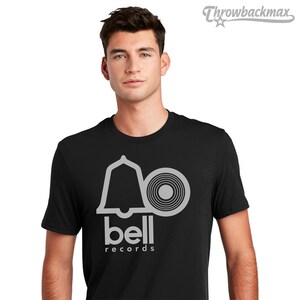 70's Bell Record Label Logo Classic Cut, Premium Tri-blend Black Tee ...