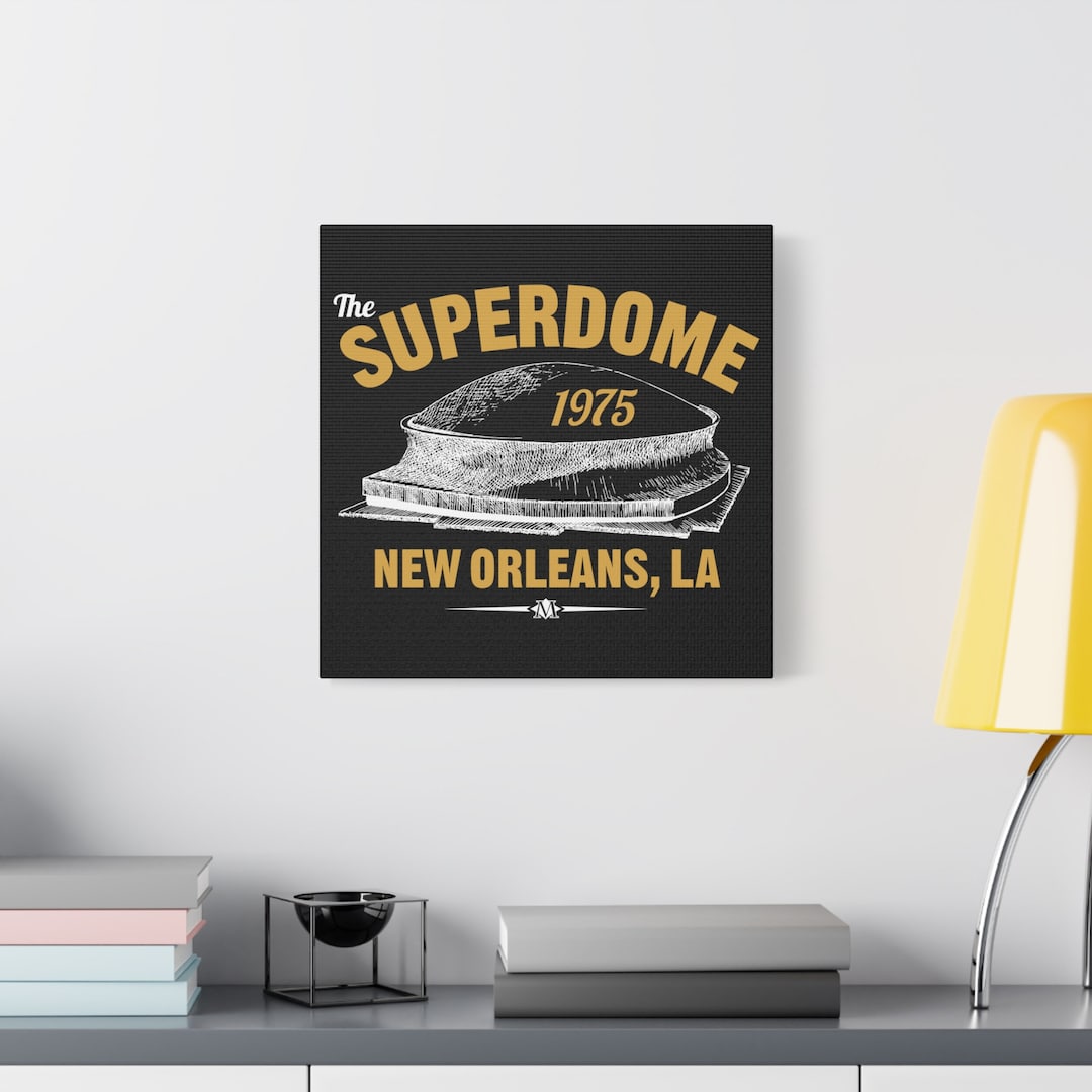 Throwbackmax the Superdome 1975 Football Stretched Matte Canvas Wall ...