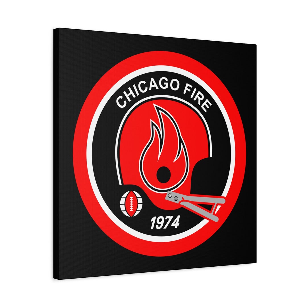 Chicago Fire 1974 WFL Vintage Football Helmet Stretched Matte Canvas ...