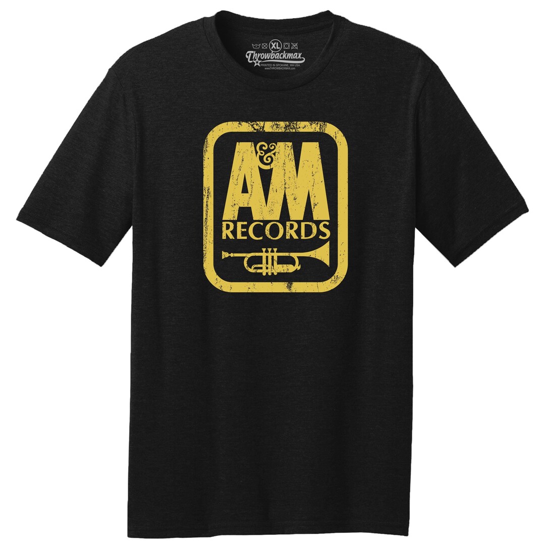 Throwbackmax A&M Record Label Logo Classic Cut, Premium Tri-blend Black ...