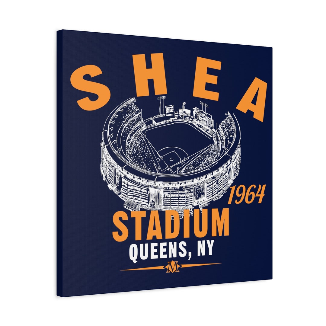 Throwbackmax Shea Stadium Baseball 1964 Stretched Matte Canvas Wall Art ...