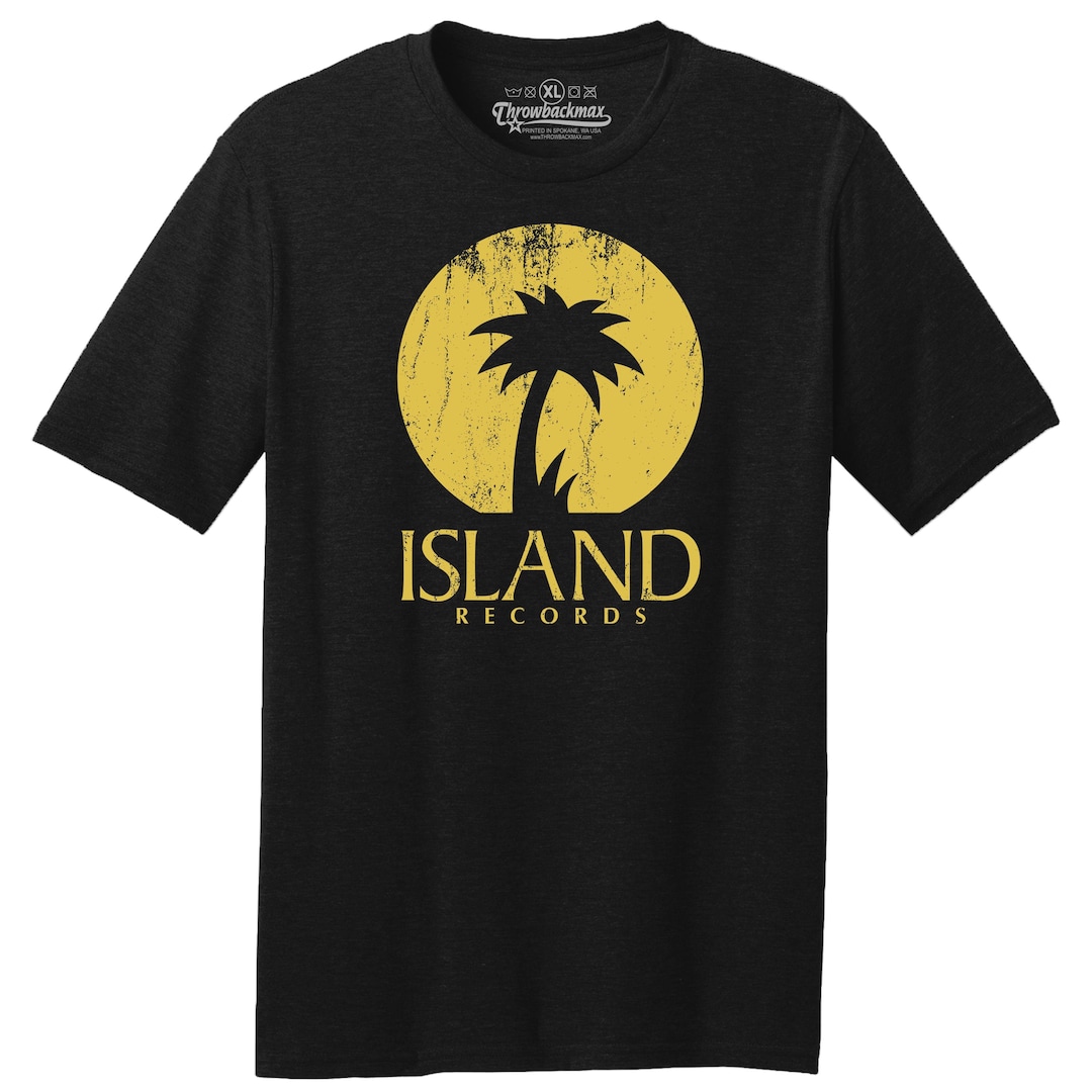Island Records Logo T-shirt: Distressed Palm Tree Graphic Tee - Etsy