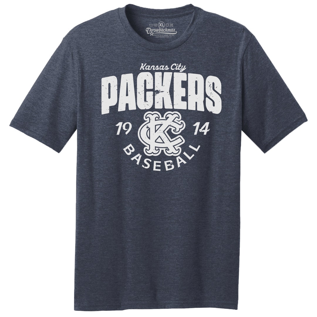 Kansas City Packers 1914 Baseball Tee, Tri-blend Heather Navy Shirt - Etsy