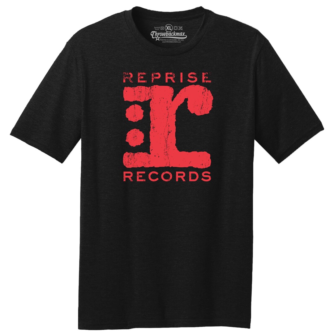Reprise Records Logo Tee: Distressed Tri-blend Black T-shirt - Etsy