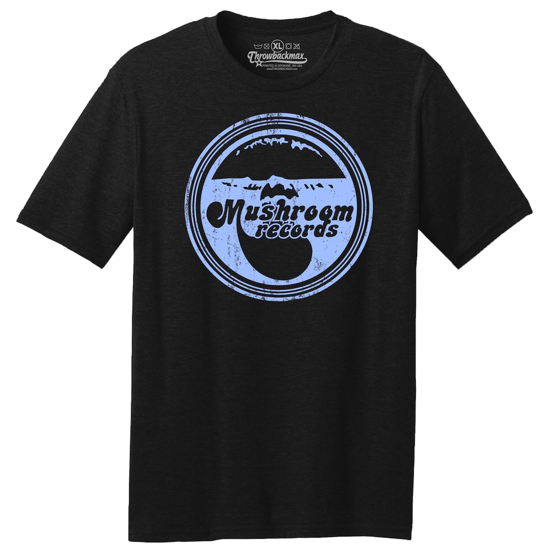 Throwbackmax Mushroom Record Label Logo Classic Cut, Premium Tri-blend ...