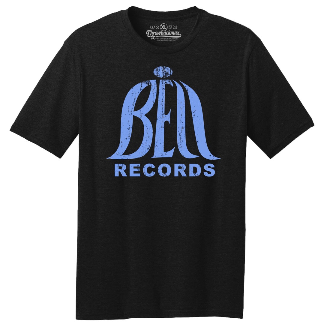 60's Bell Record Label Logo Classic Cut, Premium Tri-blend Black Tee ...