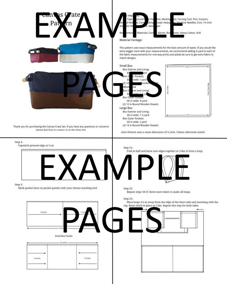 Canvas Crate Pattern Canvas Tote Pattern - Etsy