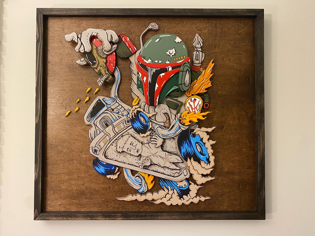 Boba Fett rat Fink Wooden Framed Sign - Etsy