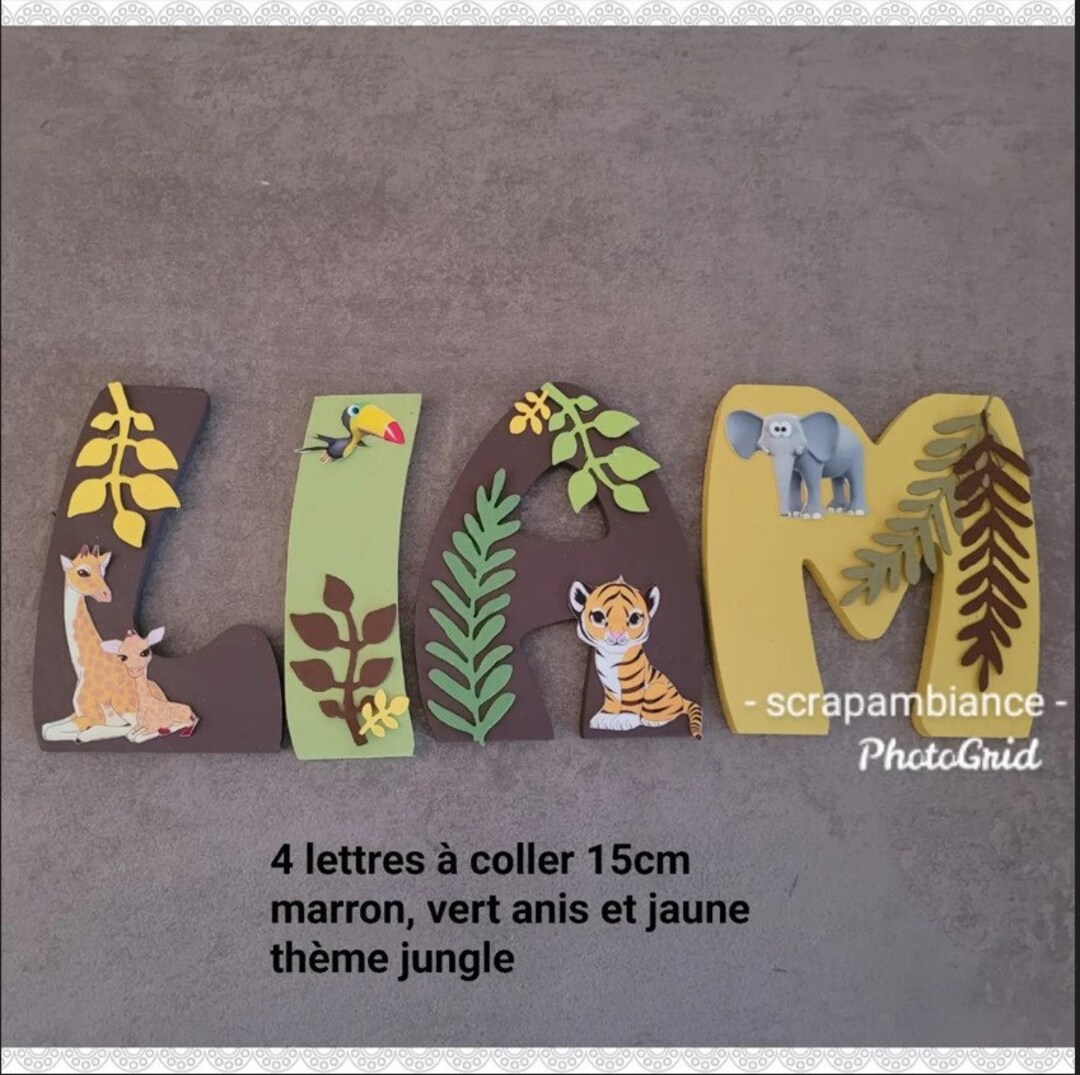 Wooden First Name Letter, Baby Room Letter, Bedroom Decoration Letter ...