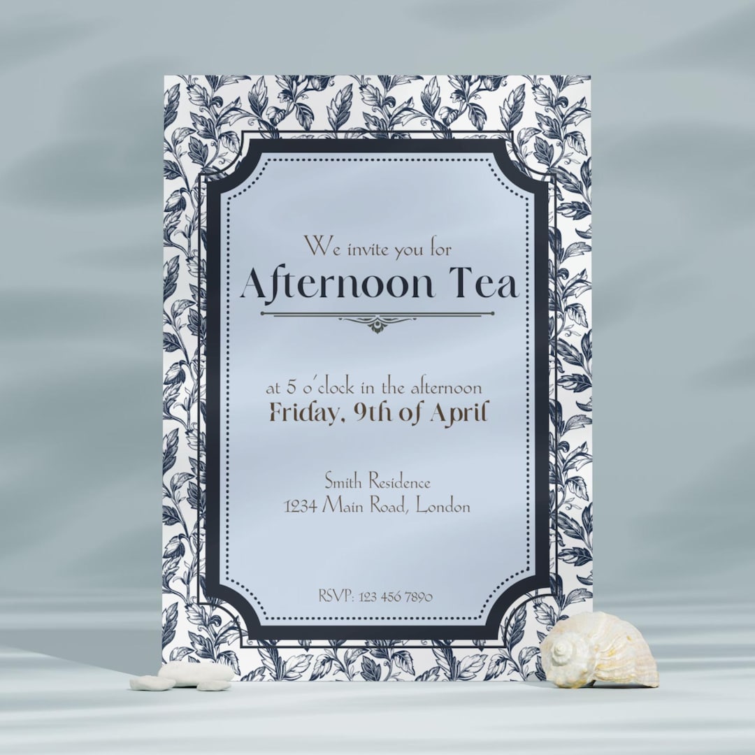 Victorian Afternoon Tea Party Invitation Template - Printable, Elegant ...