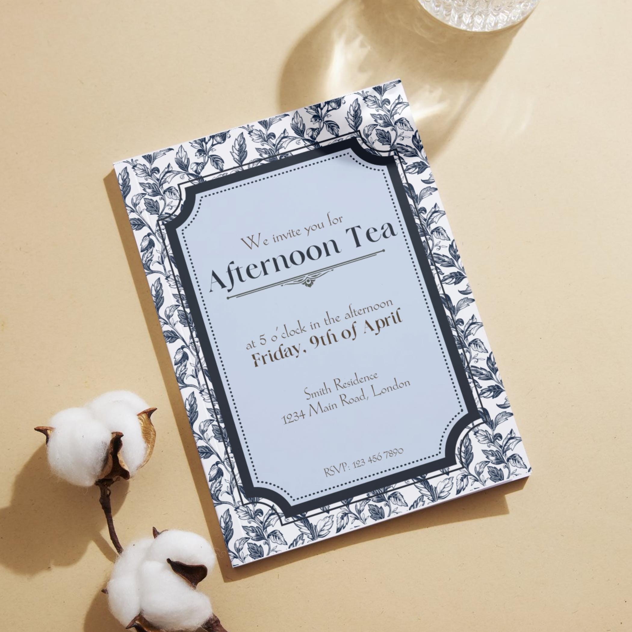 Victorian Afternoon Tea Party Invitation Template - Printable, Elegant ...