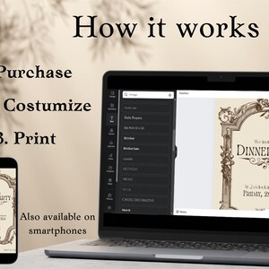 Victorian Dinner Invitation Template, Vintage, Elegant Party Invite ...