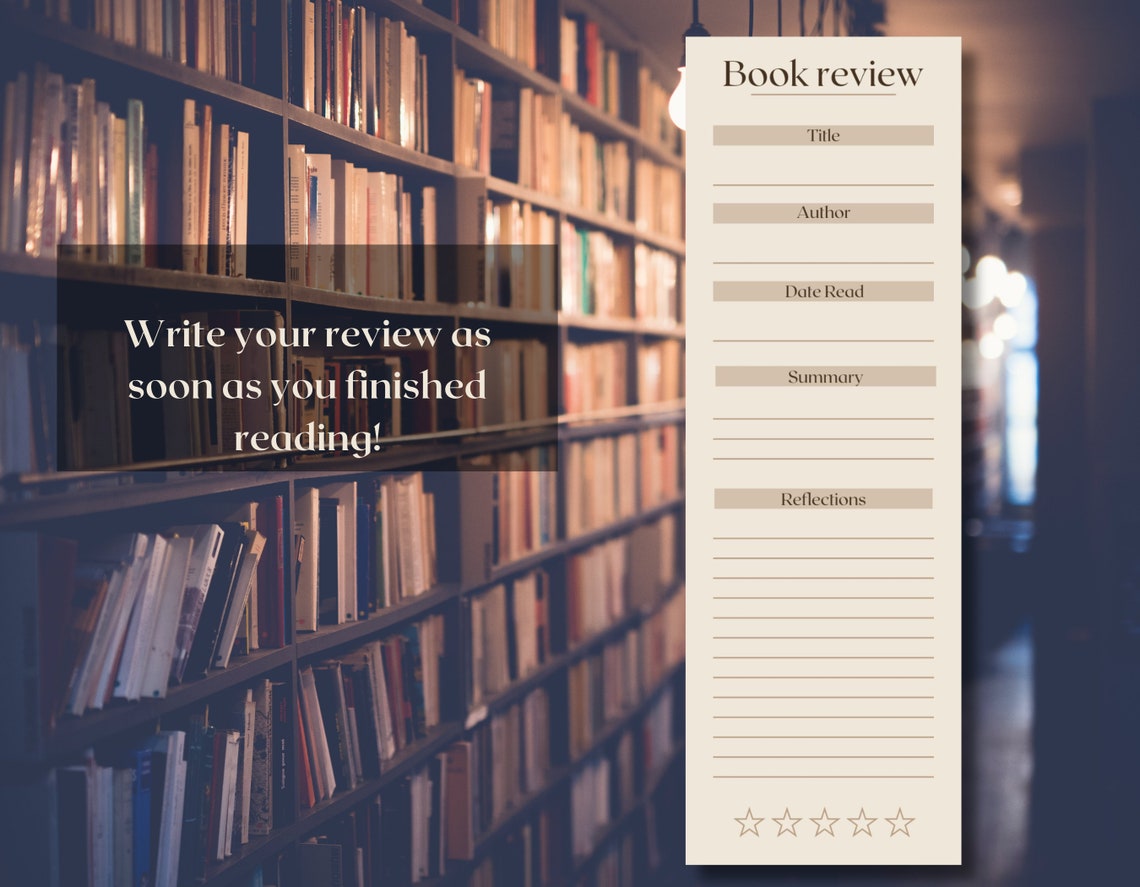 Printable Reading List Bookmarks: Book Review, Reading Challenge (PDF ...