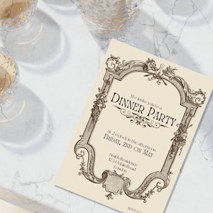 Victorian Dinner Invitation Template, Vintage, Elegant Party Invite ...