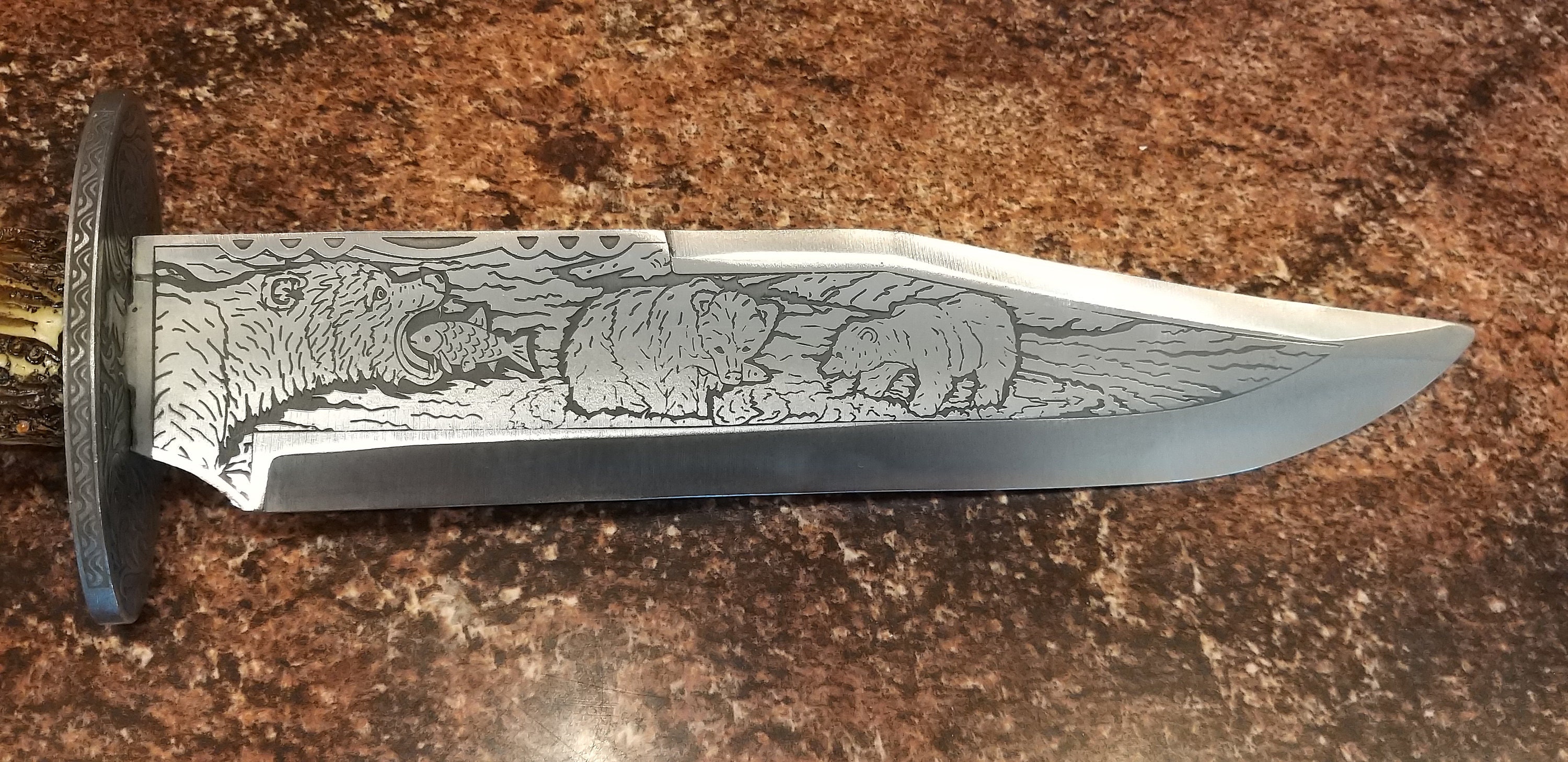 Hunting Knife Unique Blade Engraved Knife Unique Knife Handmade Knife ...