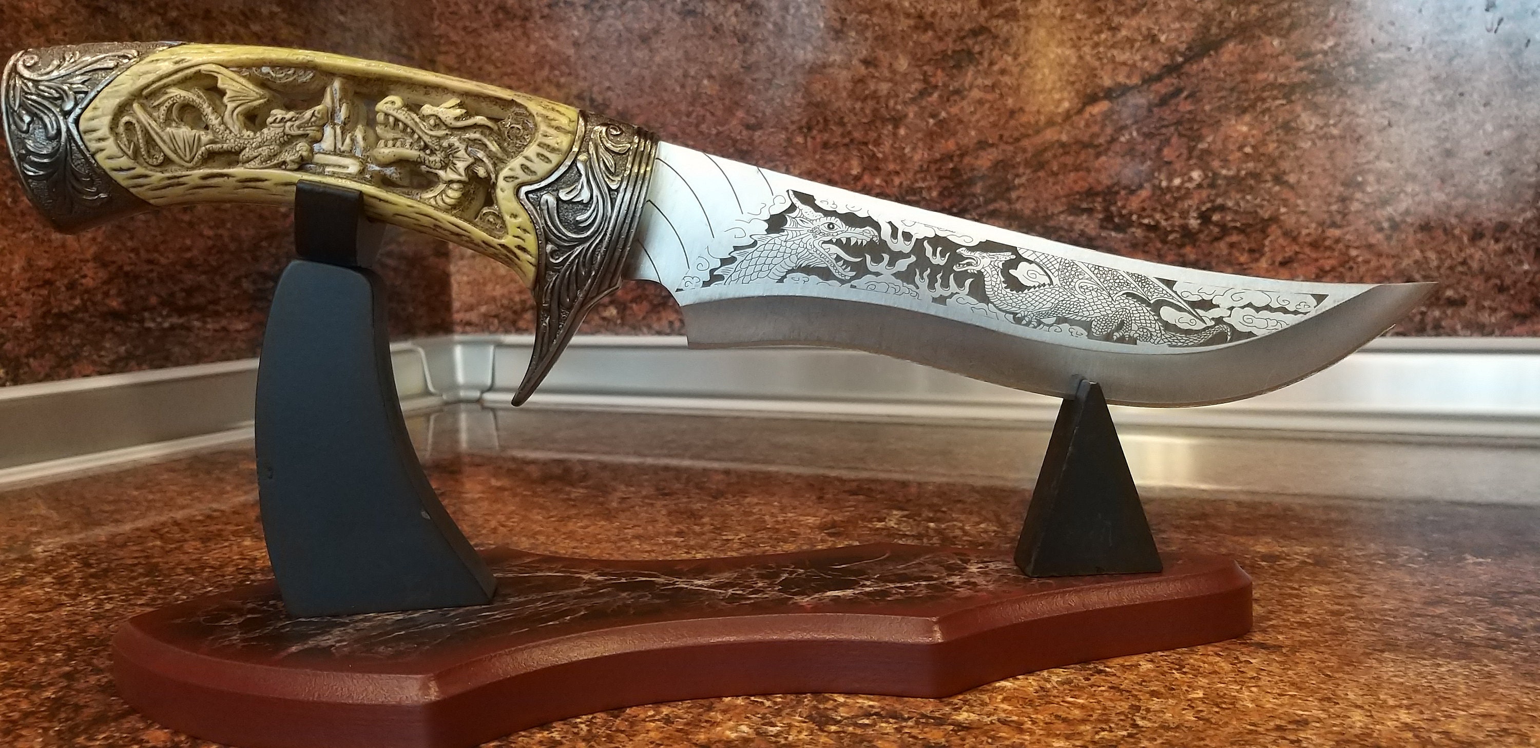 Hunting knife Engraved knife Unique blade Unique knife | Etsy