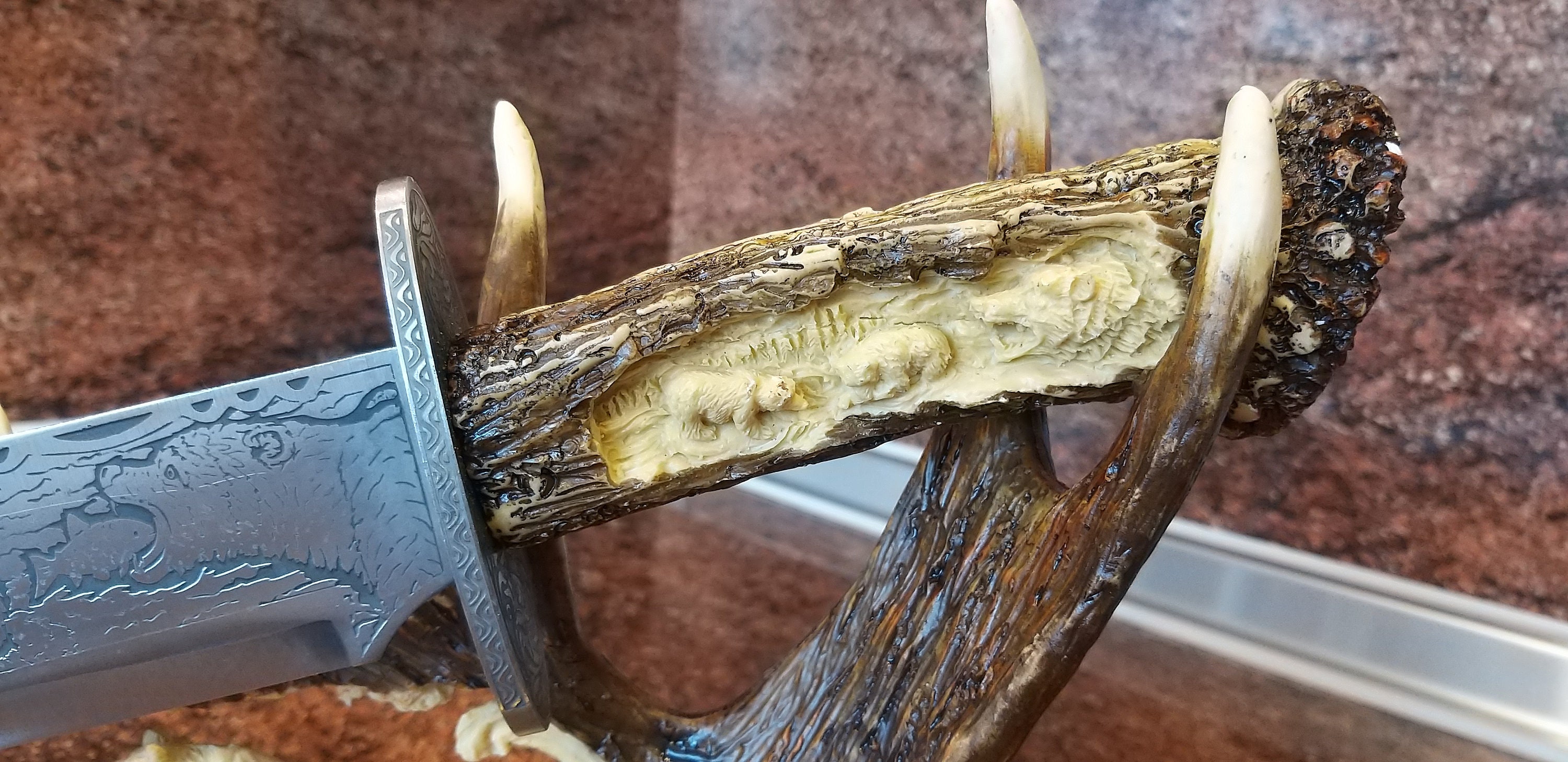 Hunting Knife Unique Blade Engraved Knife Unique Knife Handmade Knife ...