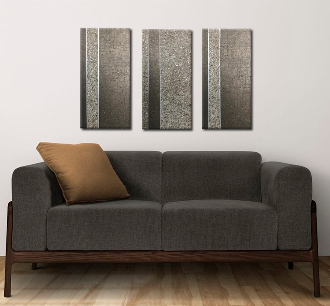 Upscale Modern Triptych Wall Art, SET of Three, ORIGINAL Handmade ...