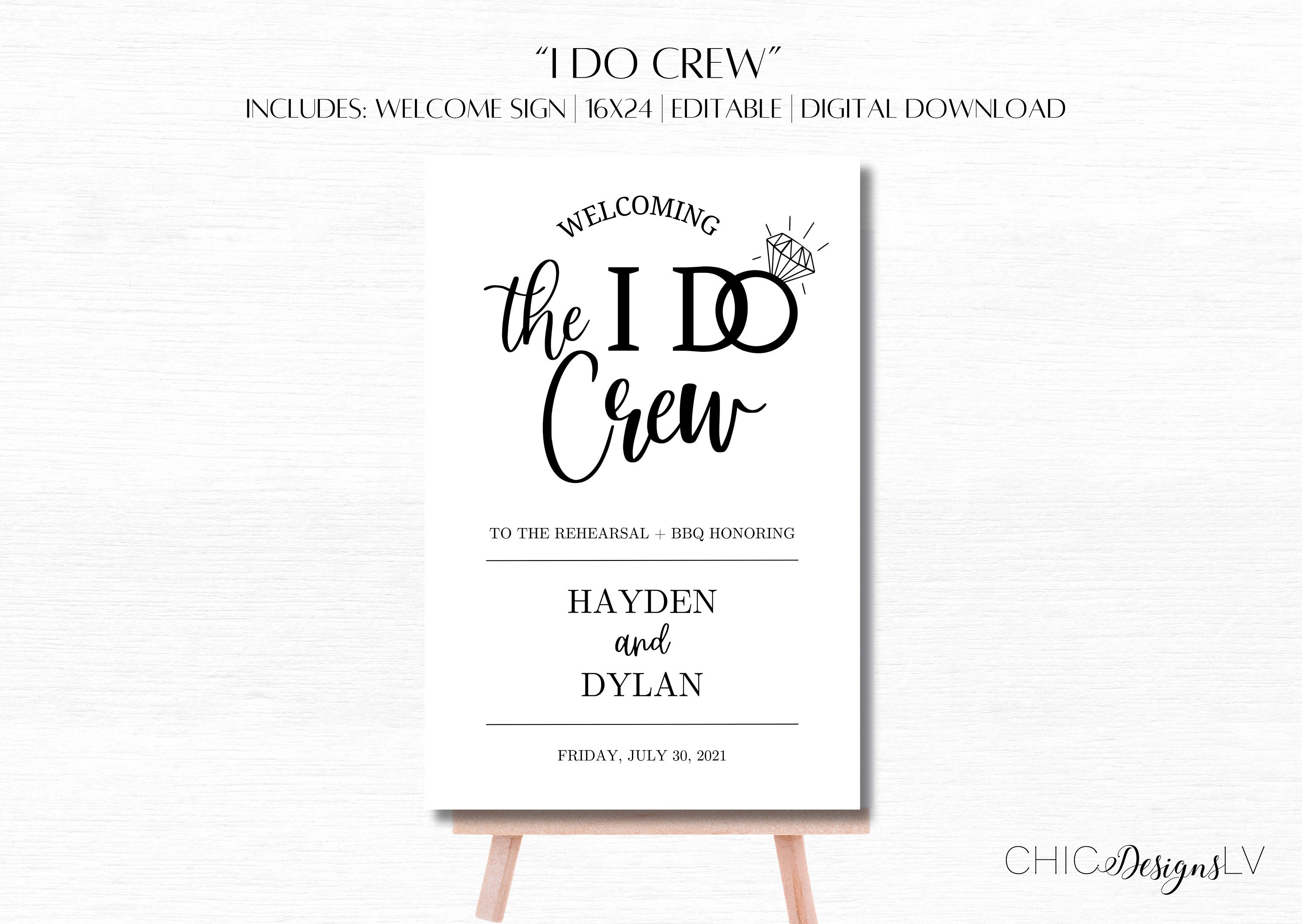 I Do Crew Welcome Sign | the “I Do Crew” Rehearsal Dinner | Welcome ...