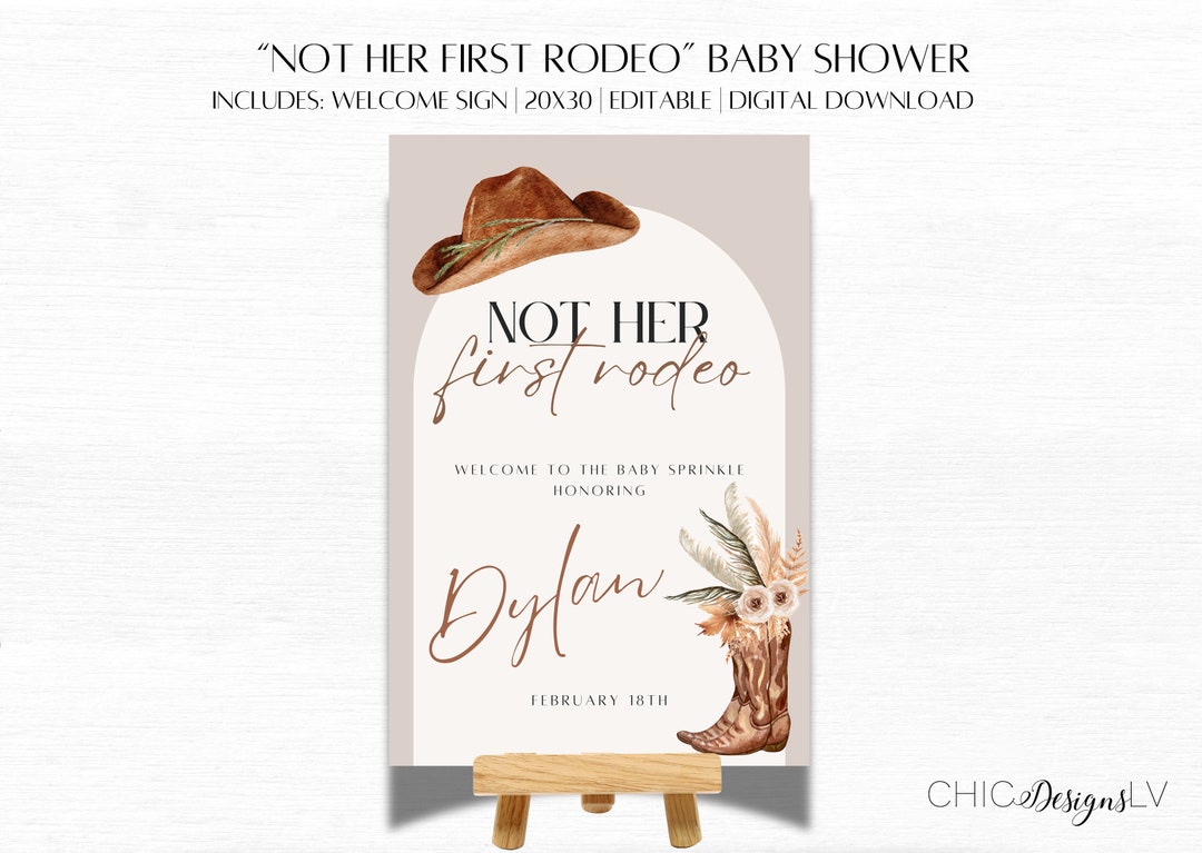 Not Her First Rodeo Baby Shower | Welcome Sign | Country Baby Shower ...