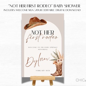 Not Her First Rodeo Baby Shower | Welcome Sign | Country Baby Shower ...