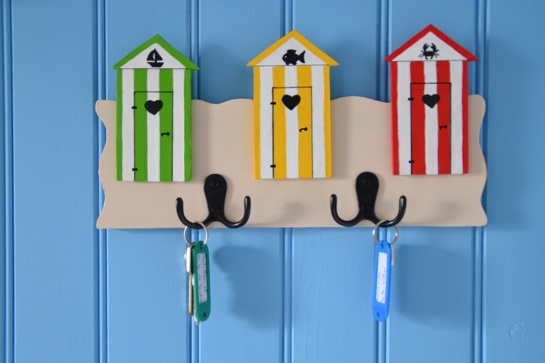 Key Holder or Coat Rack With Beach Huts. - Etsy UK