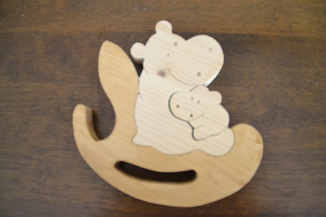 3 Piece Wooden Puzzle Animals - Etsy