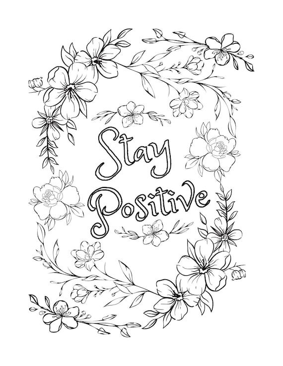 Positive Affirmations Coloring Pages For Adultsbeautiful Positive