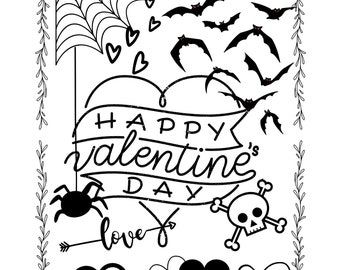 You're Bootiful Valentines Pun Spooky Theme Coloring Page - Etsy