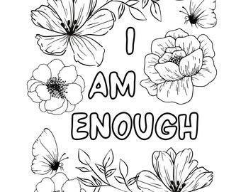 Positive Affirmation Coloring Page, Positivity Quotes, Positive Vibes ...