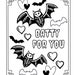 Batty for You Valentines Coloring Page - Etsy