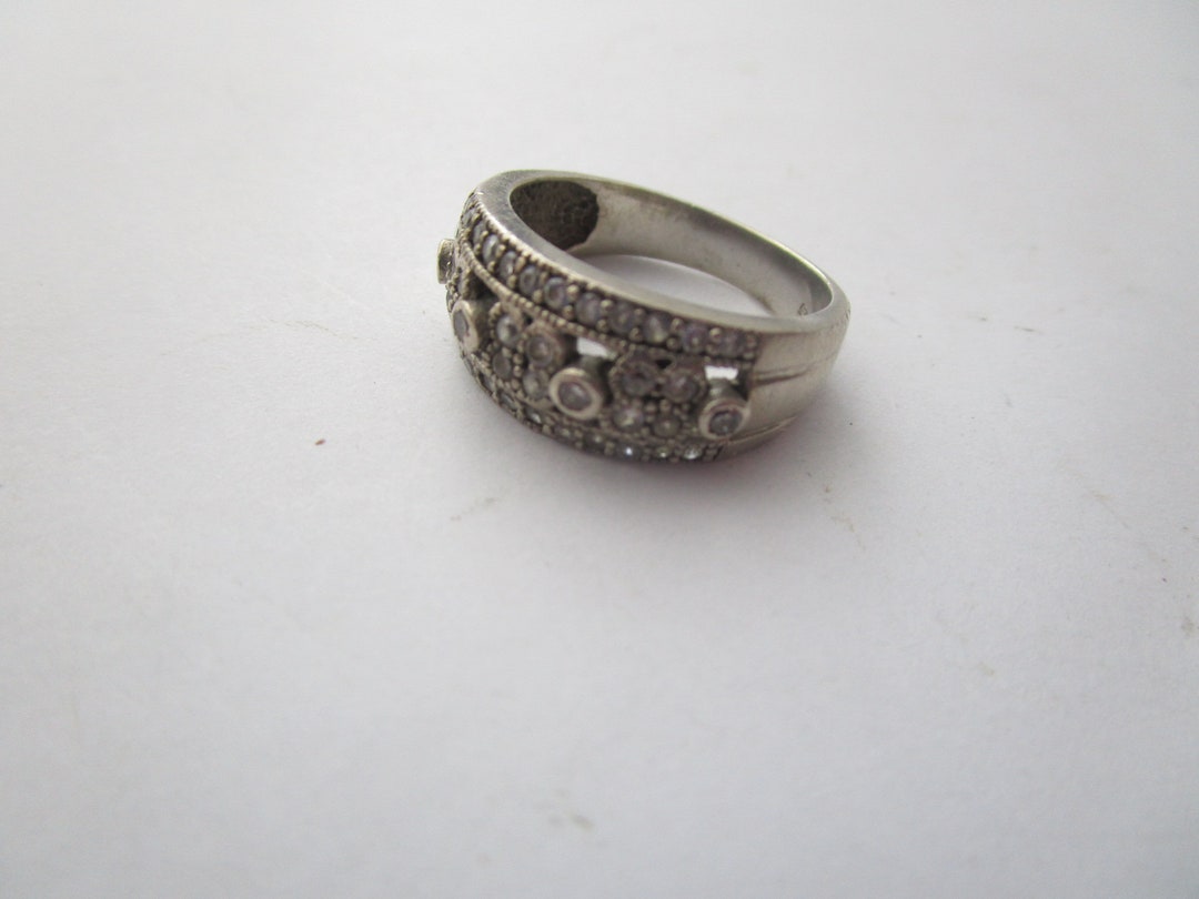 Vintage Antique Sterling Silver & Stones Fancy Ladies Ring - Etsy