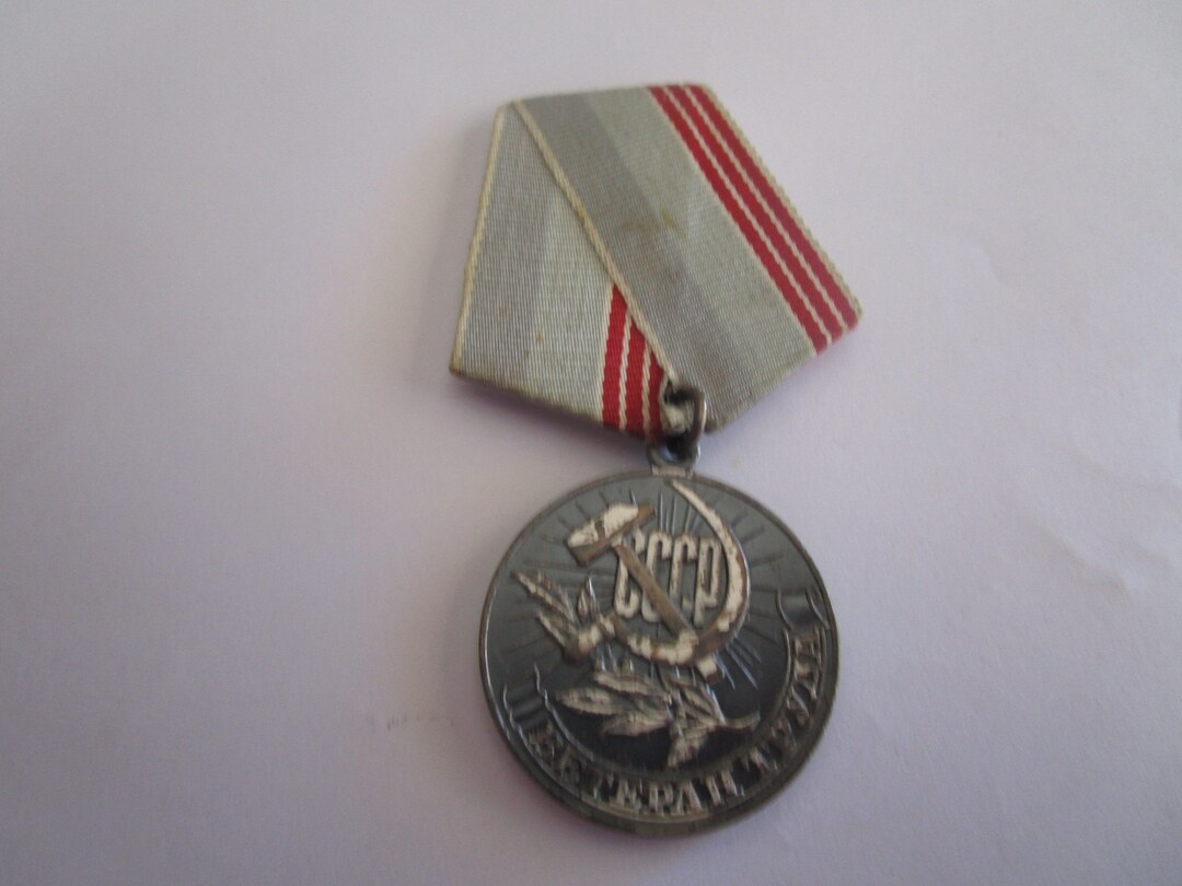 Vintage Russian Military Ribbon and Medal and Sickle and Hammer - Etsy